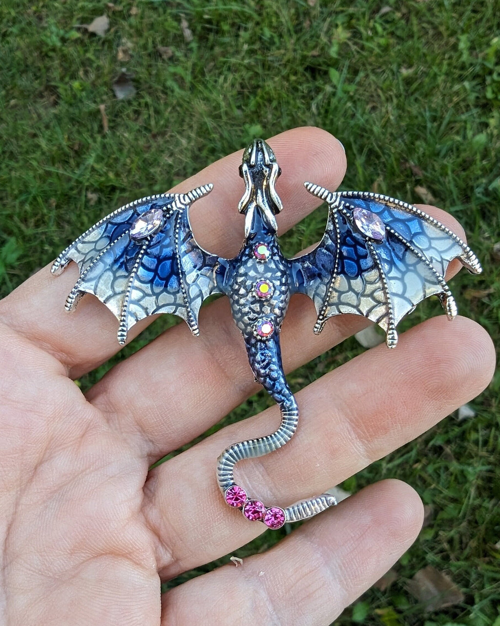 Dragon Necklace Brooch, Dragon Jewelry, Fantasy Jewelry