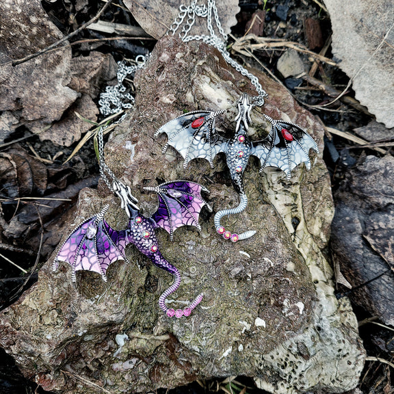 Dragon Necklace Brooch, Dragon Jewelry, Fantasy Jewelry
