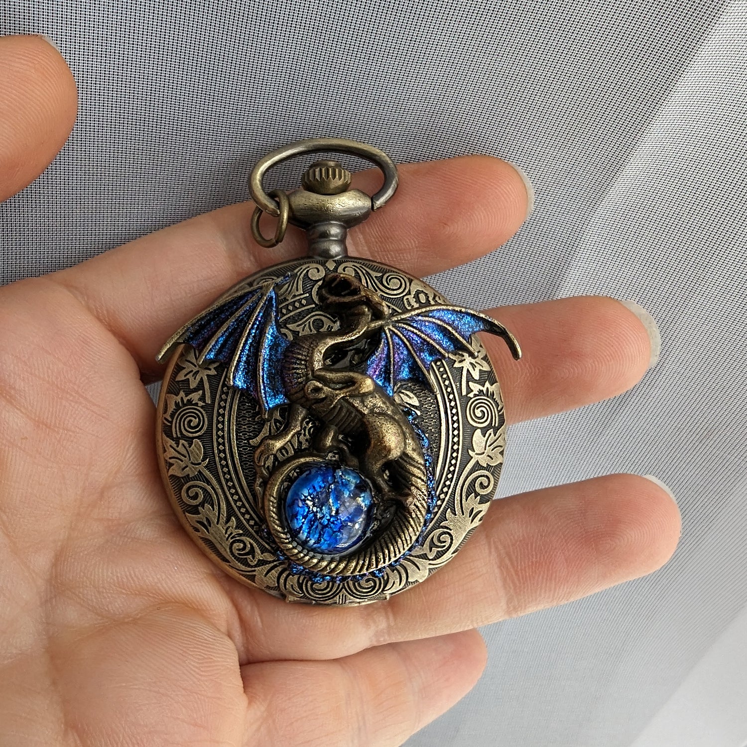 Dragon Pocket Watch Necklace – Gothic Fantasy Dragon Jewelry | Fantasy ...